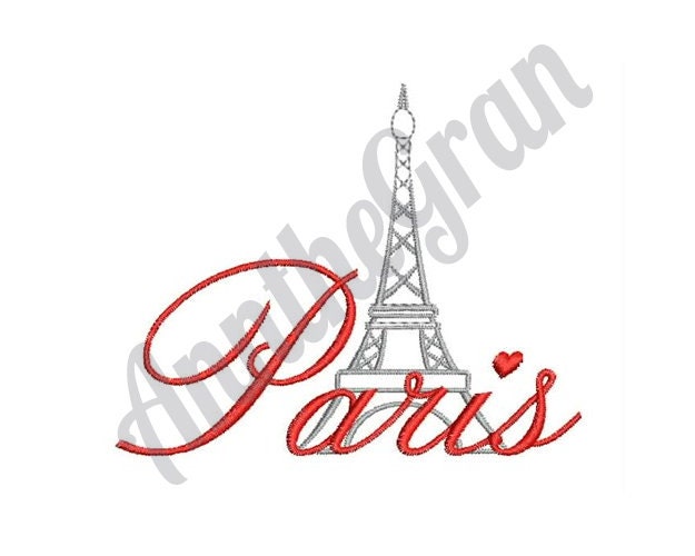 Paris Embroidery Design. Eiffel Tower Embroidery Design. Machine ...