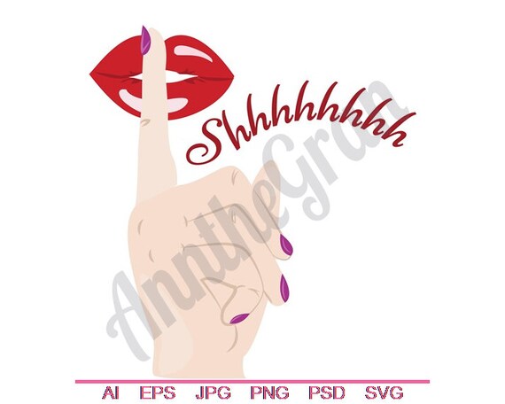 Shhh Svg Dxf Eps Png Jpg Vector Art Clipart Cut File. | Etsy