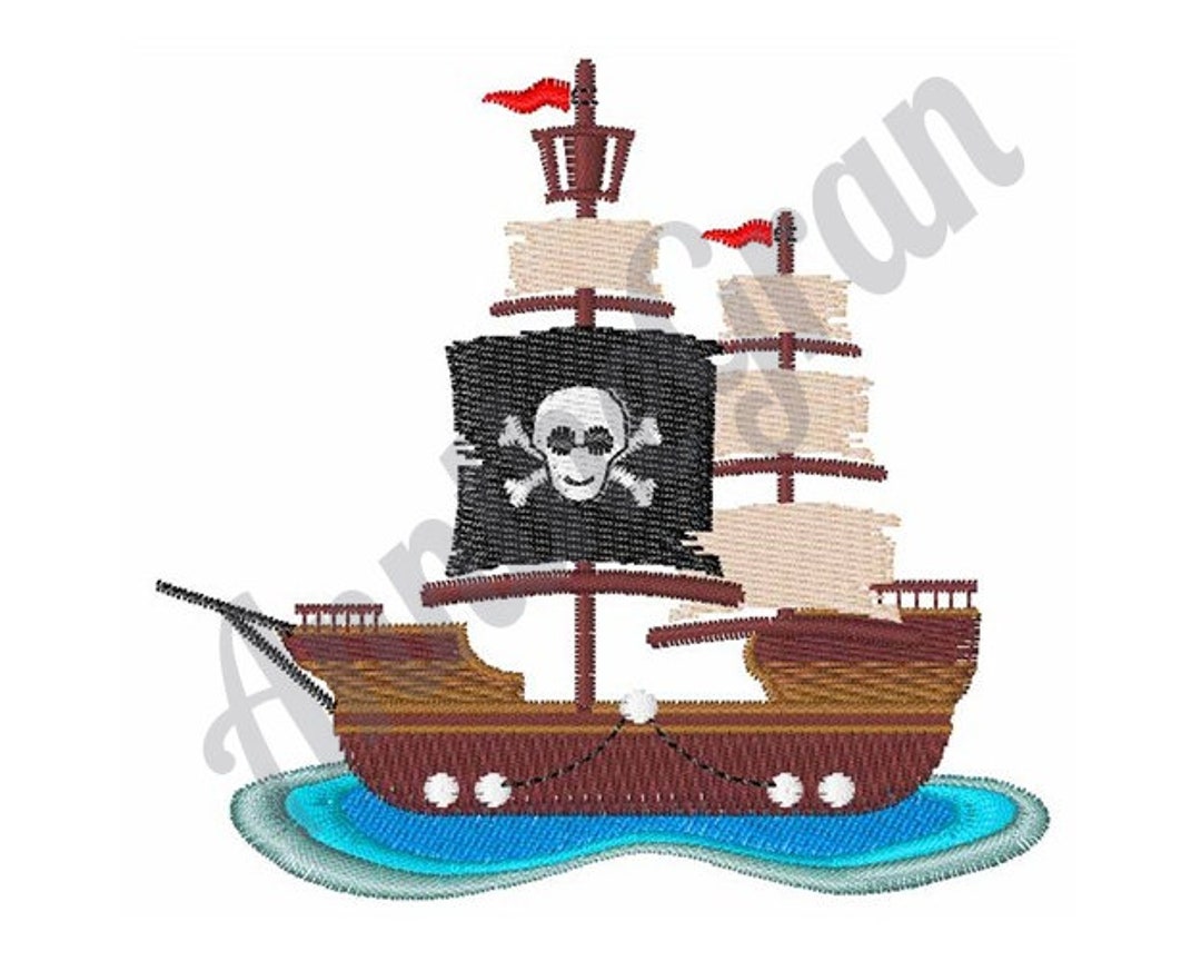 Pirate Ship Embroidery Design. Machine Embroidery Design. Pirate ...
