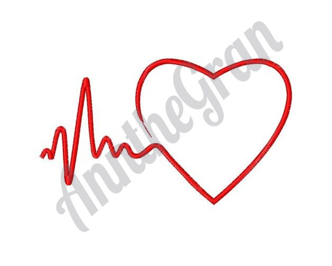 Heart Beat - Machine Embroidery Design, Heart Outline Embroidery ...