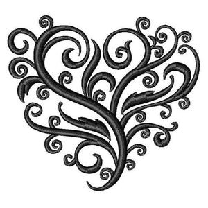 Heart Curls - Machine Embroidery Design - Etsy