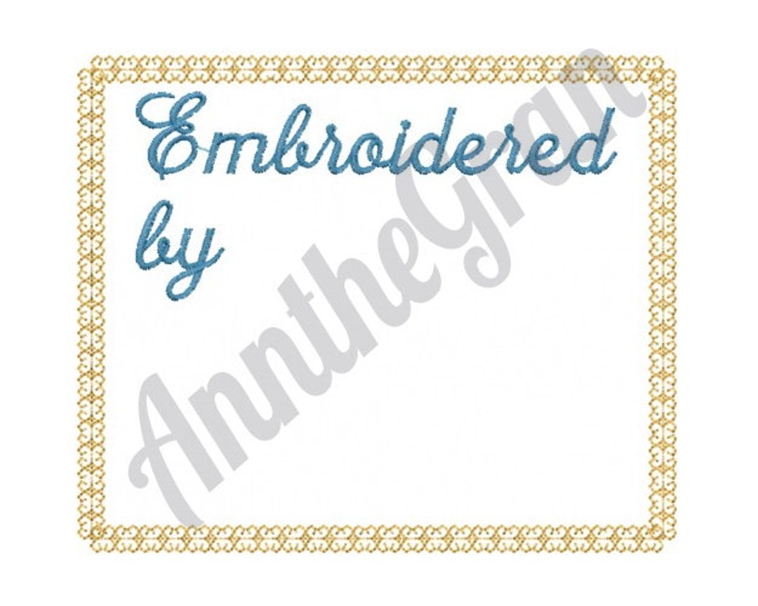 Label Embroidered by Machine Embroidery Design - Etsy