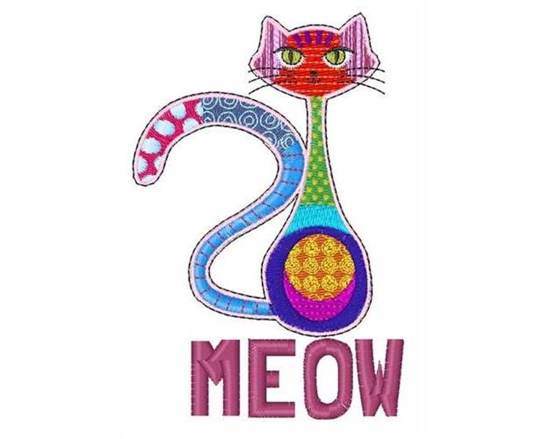 Meow Cat - Machine Embroidery Design - Etsy