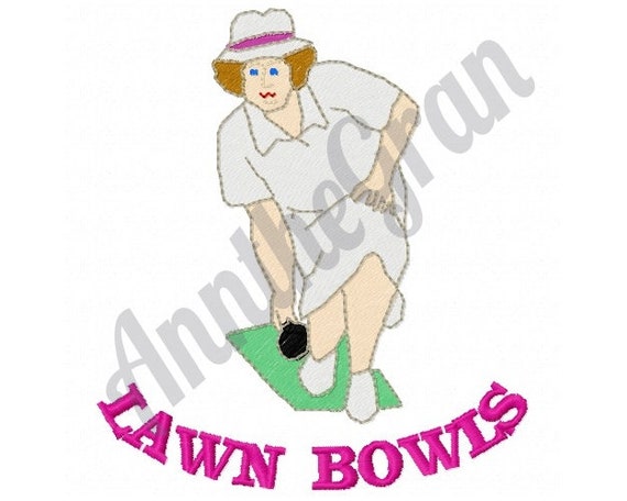 Lady Bowler Machine Embroidery Design. Lawn Bowls Embroidery - Etsy