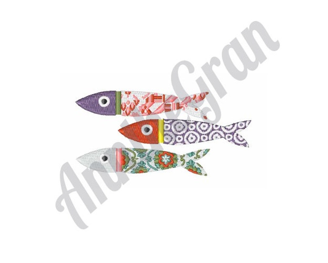 Fish Embroidery Design. Machine Embroidery Design. Swimming Fish ...