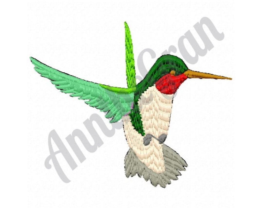 Flying Hummingbird Embroidery Design. Machine Embroidery Design ...