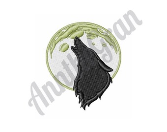 Howling Wolf Machine Embroidery Design - Etsy