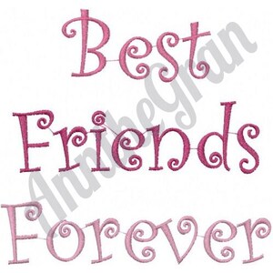 Best Friends Forever Machine Embroidery Design, Best Friend Forever ...