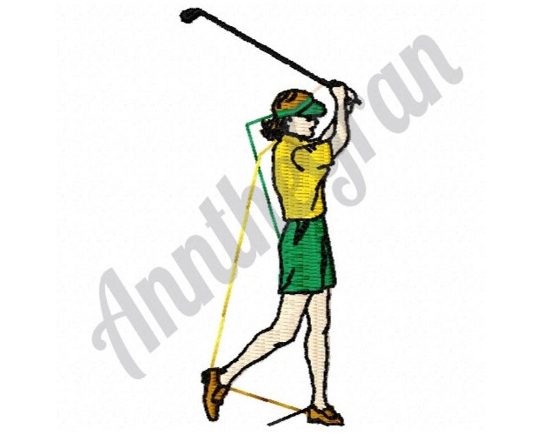 Lady Golfer Machine Embroidery Design - Etsy