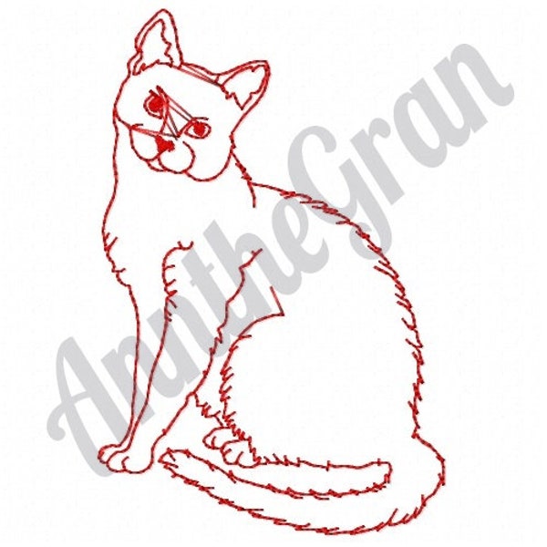 Redwork Cat - Etsy