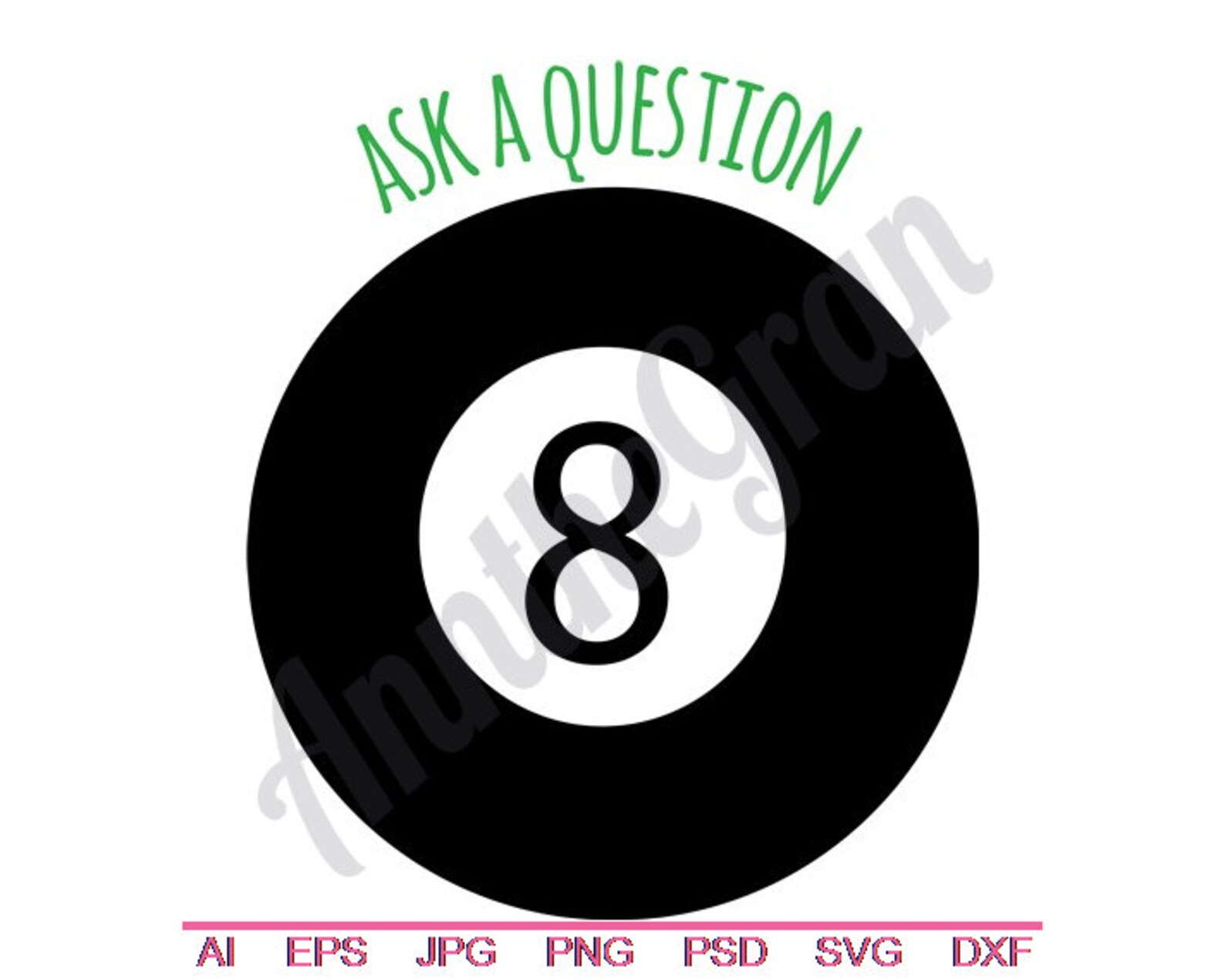 8 Ball Svg Dxf Eps Png Jpg Vector Art Clipart Cut File | Etsy
