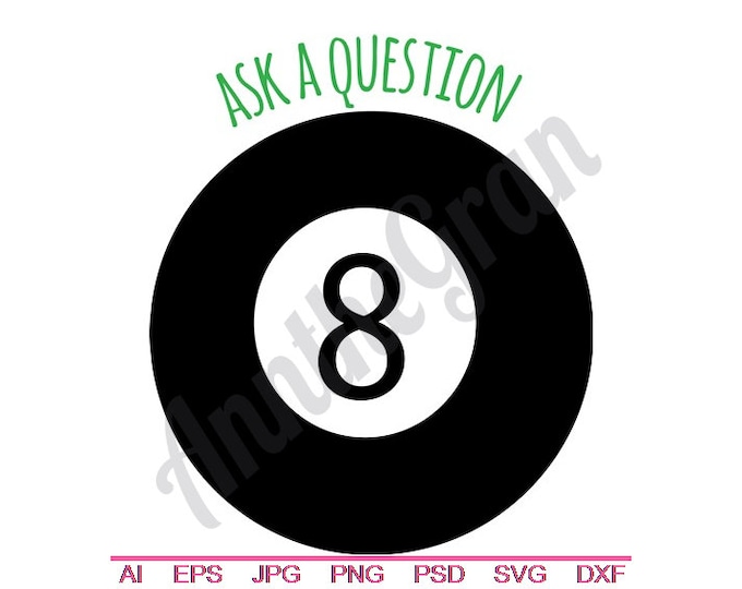 8 Ball Svg Dxf Eps Png Jpg Vector Art Clipart Cut File - Etsy