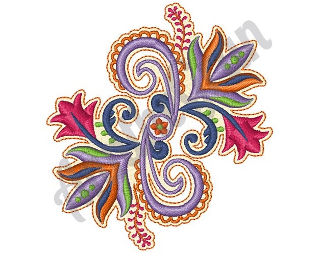 Simple Paisley Flower Design
