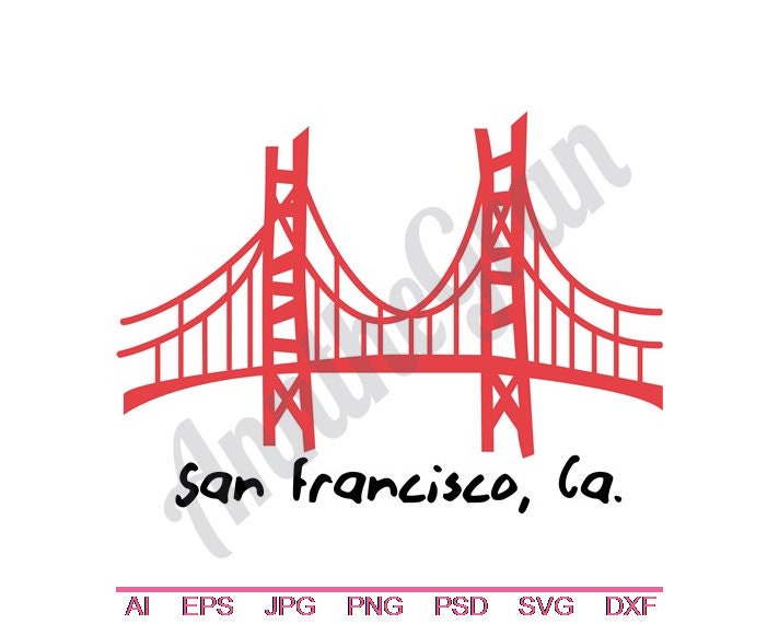 bridge cricut silhouette golden gate svg decal San Francisco svg vector ...