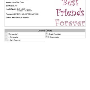 Best Friends Forever Machine Embroidery Design, Best Friend Forever ...