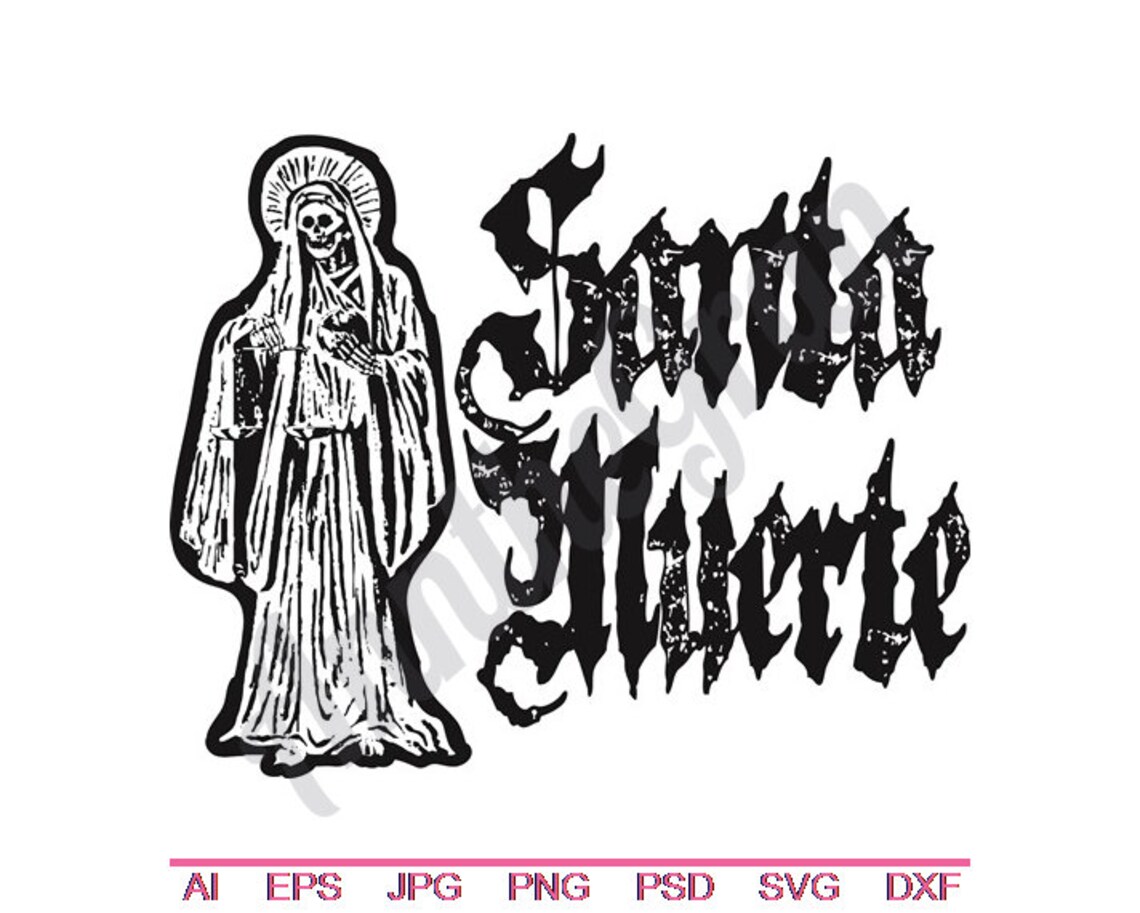 Santa Muerte Statue Svg, Dxf, Eps, Png, Jpg, Vector Art, Clipart, Cut ...