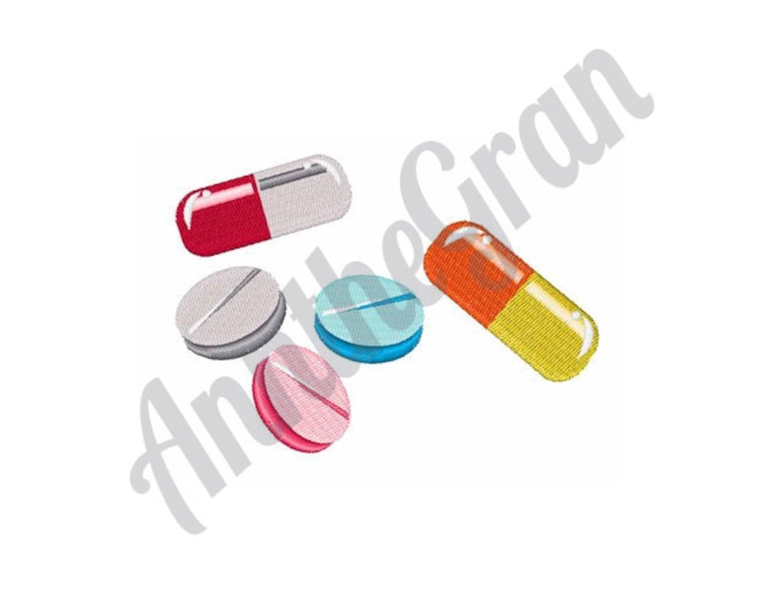 Medicine Pills Embroidery Design. Machine Embroidery Design. Tablets ...