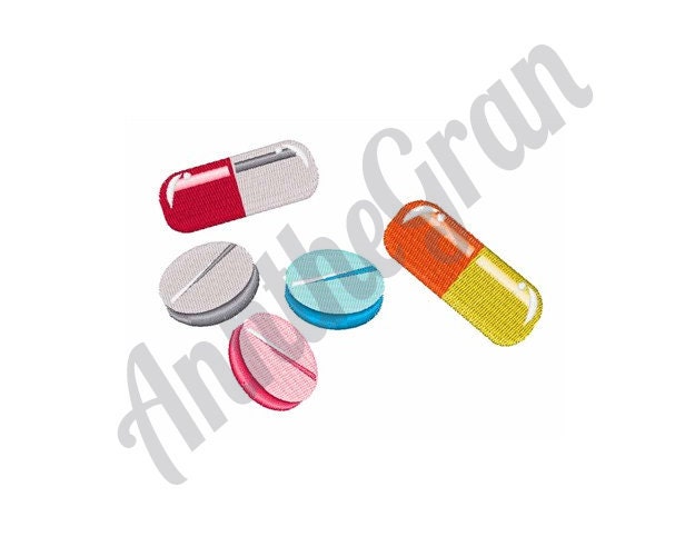 Medicine Pills Embroidery Design. Machine Embroidery Design. Tablets ...