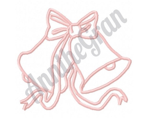 Wedding Bells Machine Embroidery Design. Pink Bells | Etsy