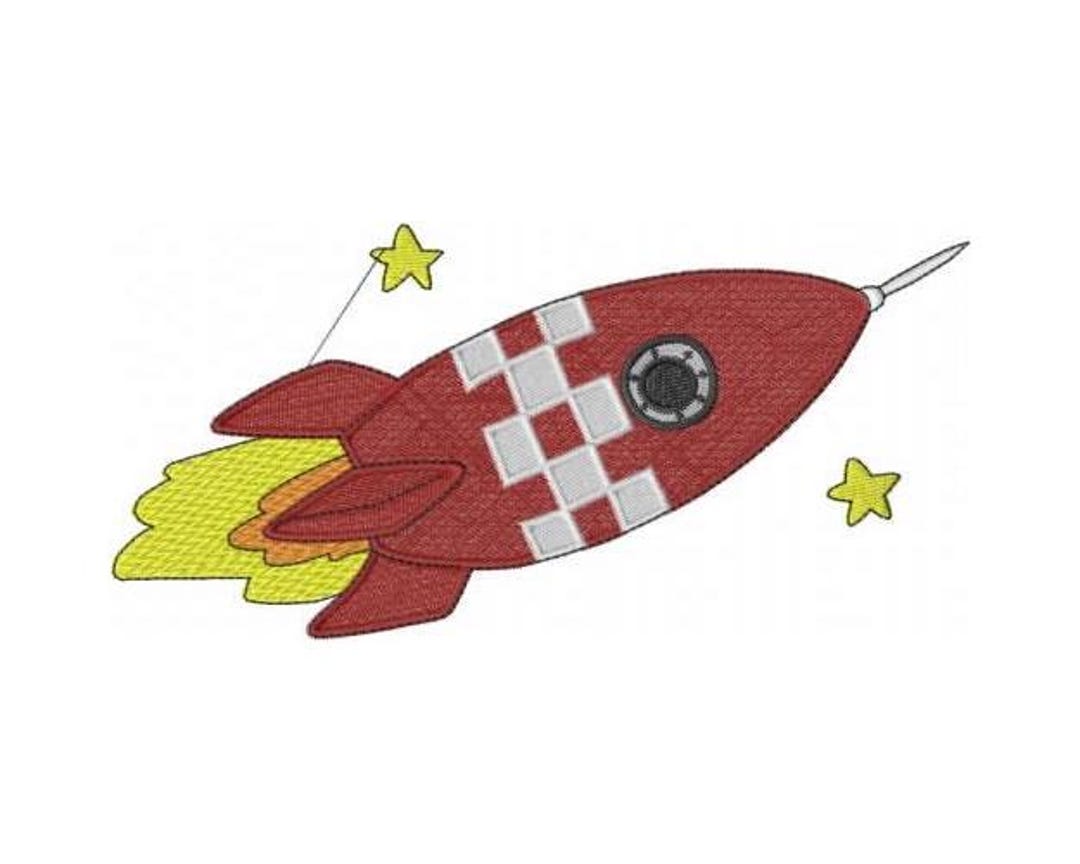 Space Rocket - Machine Embroidery Design - Etsy
