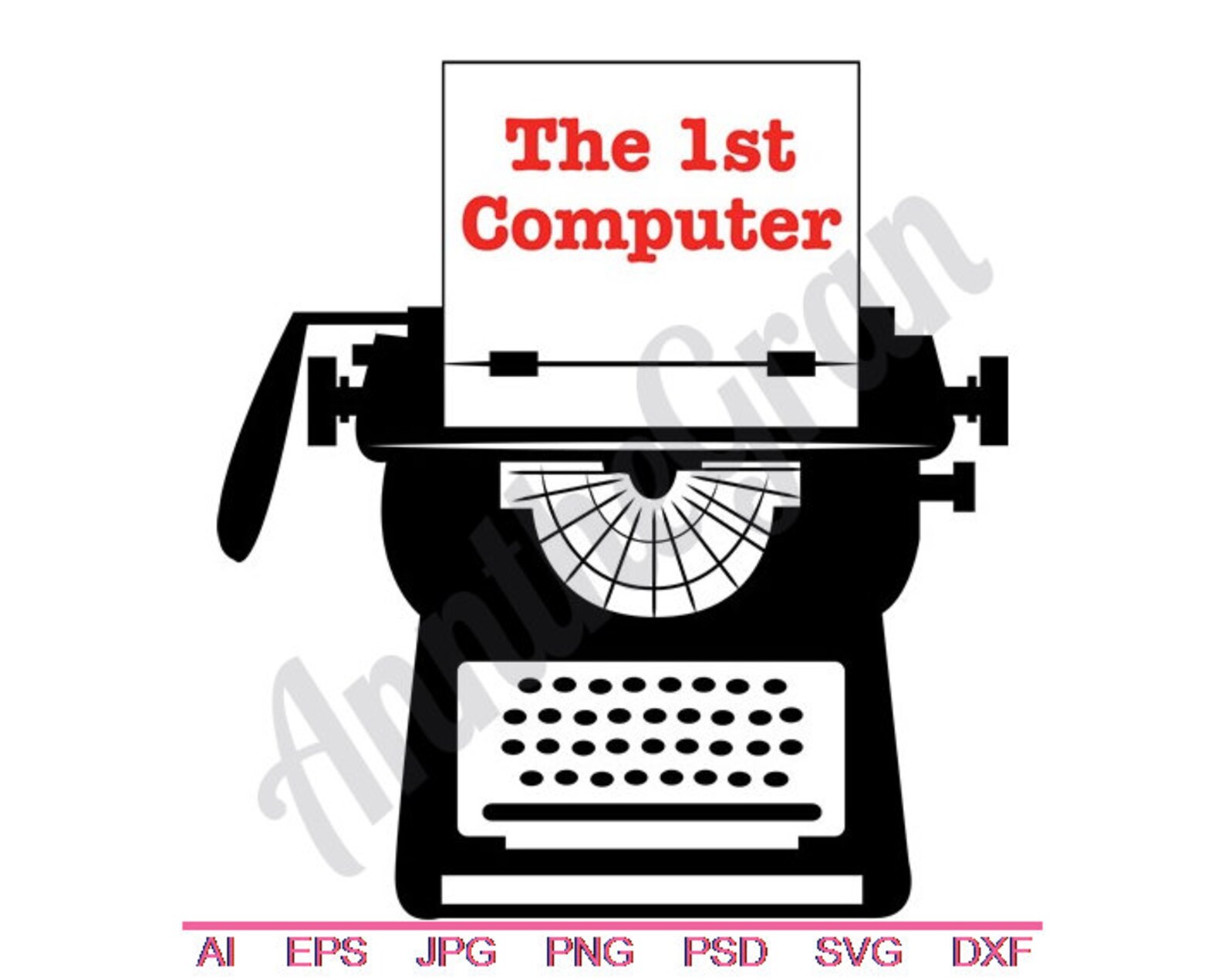 Typewriter Svg Dxf Eps Png Jpg Vector Art Clipart Cut - Etsy