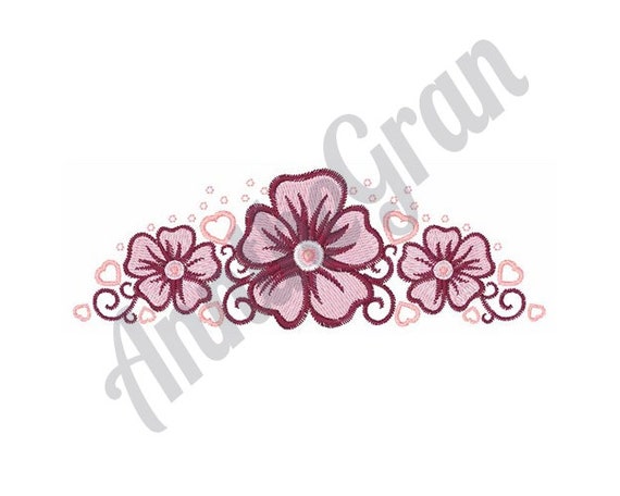 Flower Border Machine Embroidery Design - Etsy
