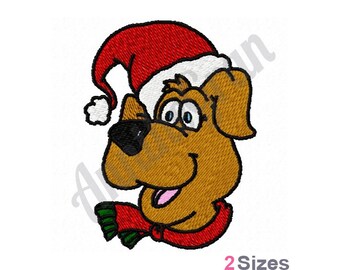 Santa Dog Machine Embroidery Design - Etsy