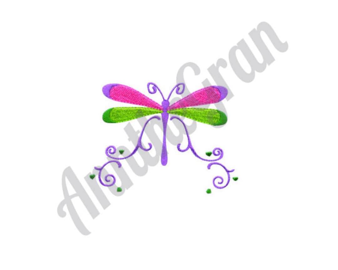 Dragonfly Embroidery Design. Machine Embroidery Design. Colorful ...