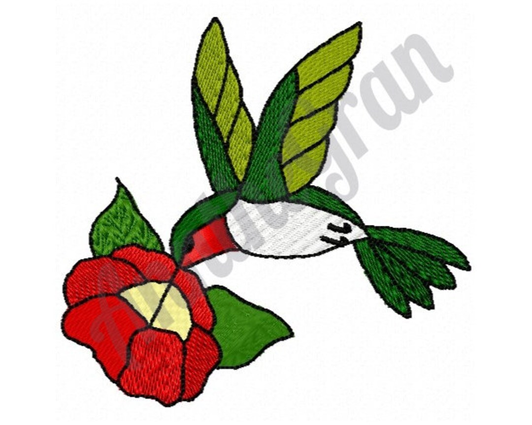 Hummingbird Embroidery Design. Machine Embroidery Design. Feeding Bird ...
