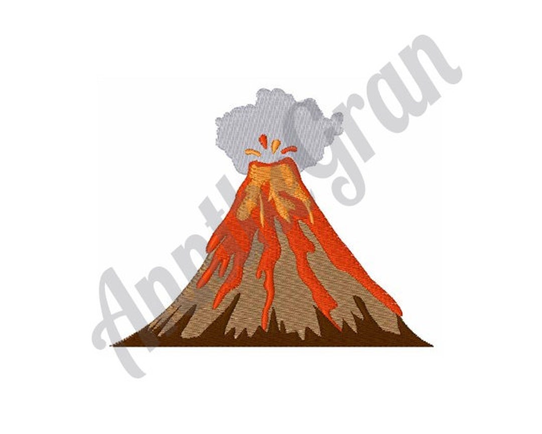 Volcano Embroidery Design. Machine Embroidery Design. Eruption ...