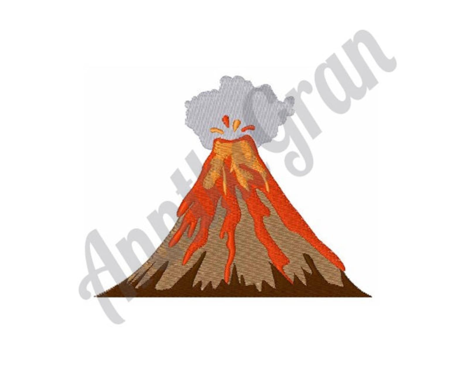 Volcano Embroidery Design. Machine Embroidery Design. Eruption ...