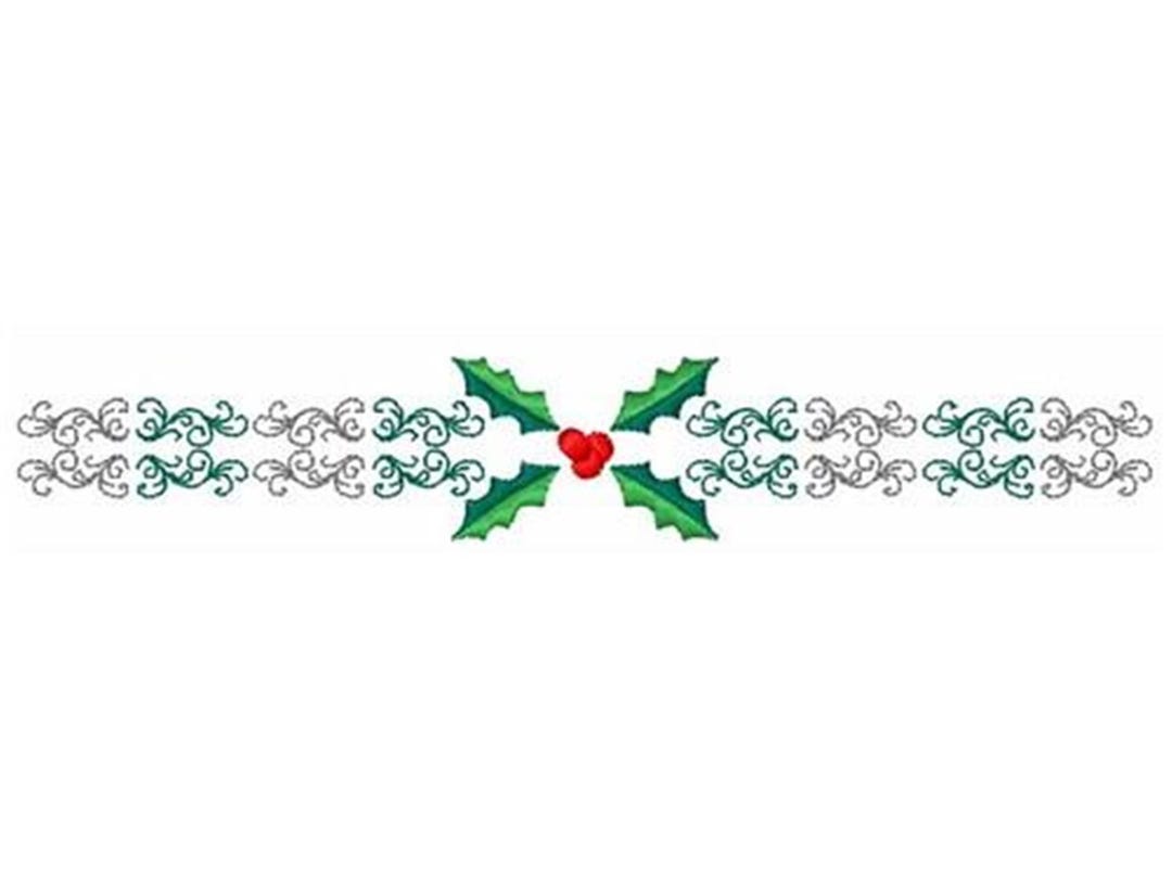 Holly Border - Machine Embroidery Design, Christmas Holly Embroidery ...