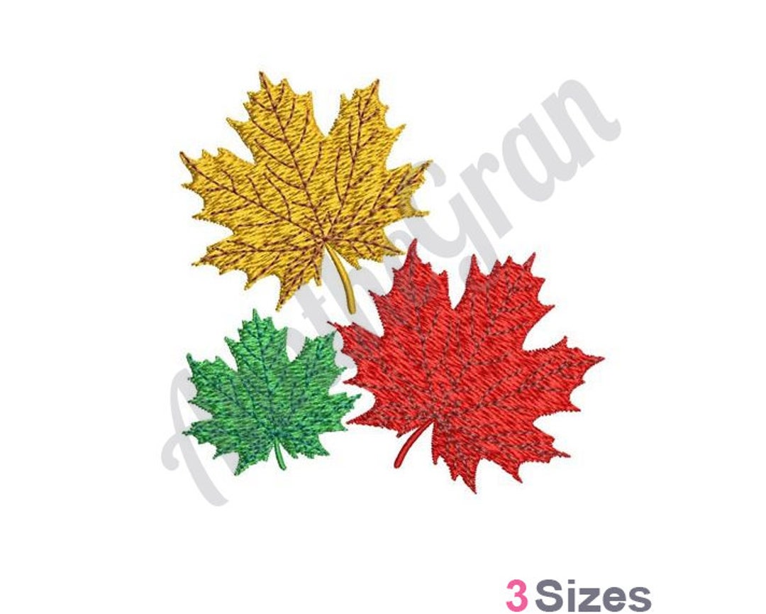 Autumn Maple Leaves - Machine Embroidery Design - 3 Sizes, Fall Leaves ...