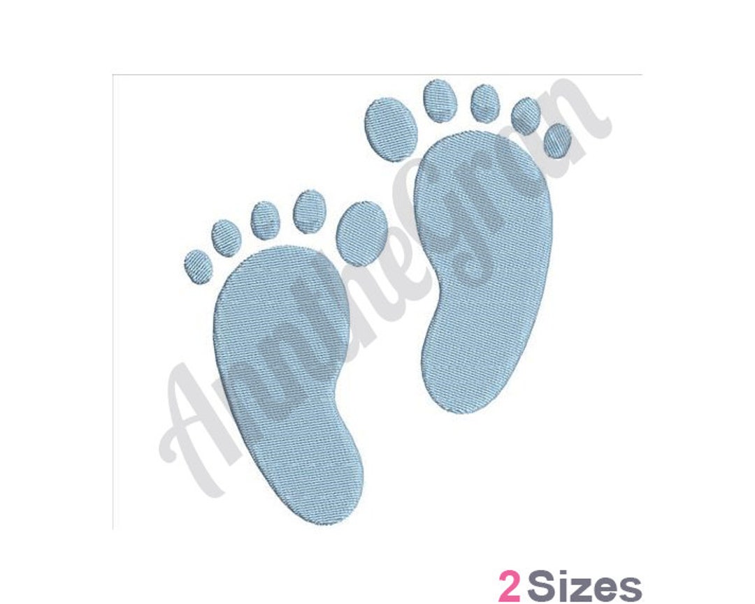 Little Boy Footprints Machine Embroidery Design 2 Sizes, Baby Feet ...