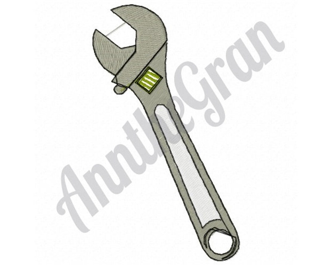 Adjustable Wrench Embroidery Design. Machine Embroidery Design. Wrench ...