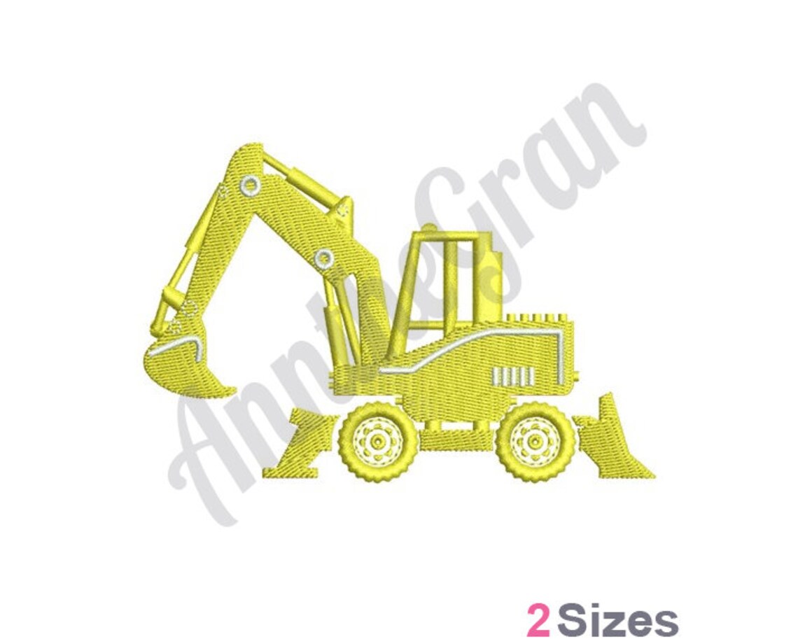 Construction Digger Machine Embroidery Design. Wheeled - Etsy