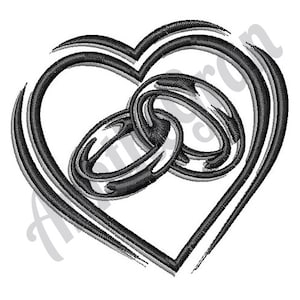 Wedding Rings - Machine Embroidery Design. Golden Rings Design ...