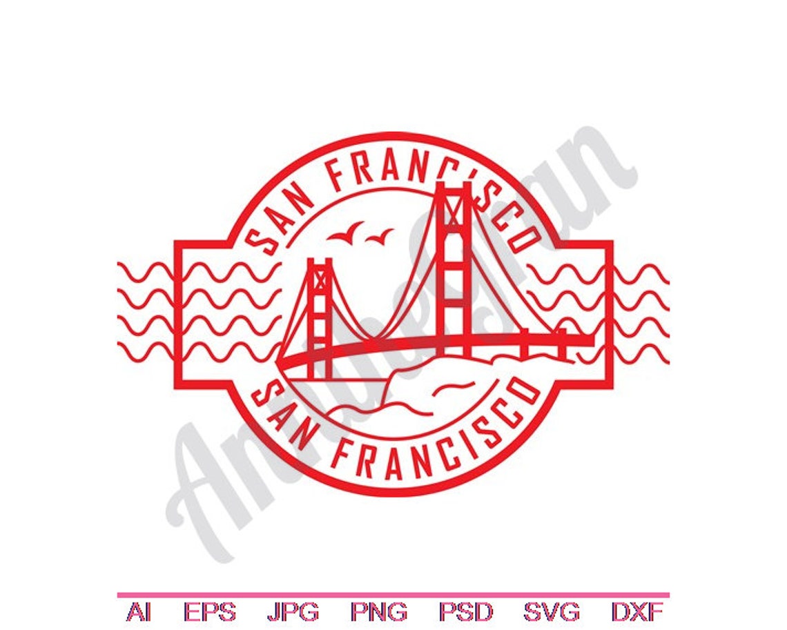 San Francisco Stamp Svg Dxf Eps Png Jpg Vector Art - Etsy