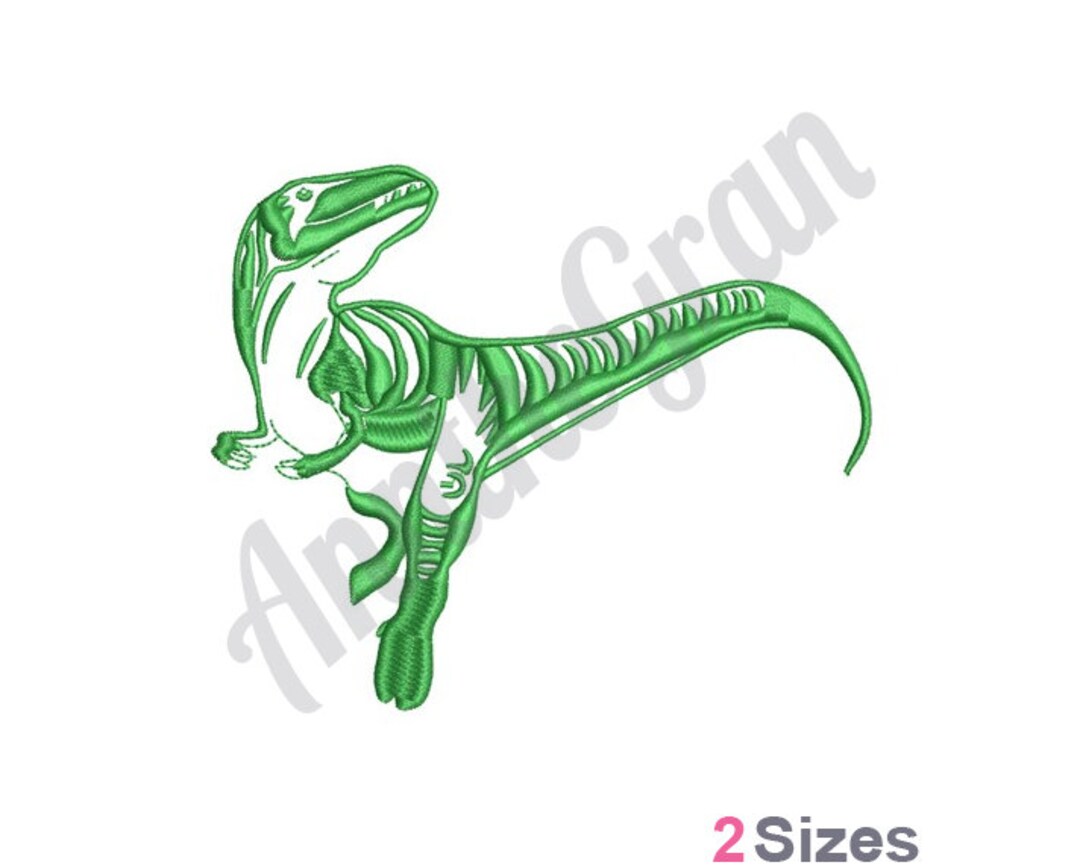 Raptor - Machine Embroidery Design. Velociraptor Dinosaur Embroidery ...