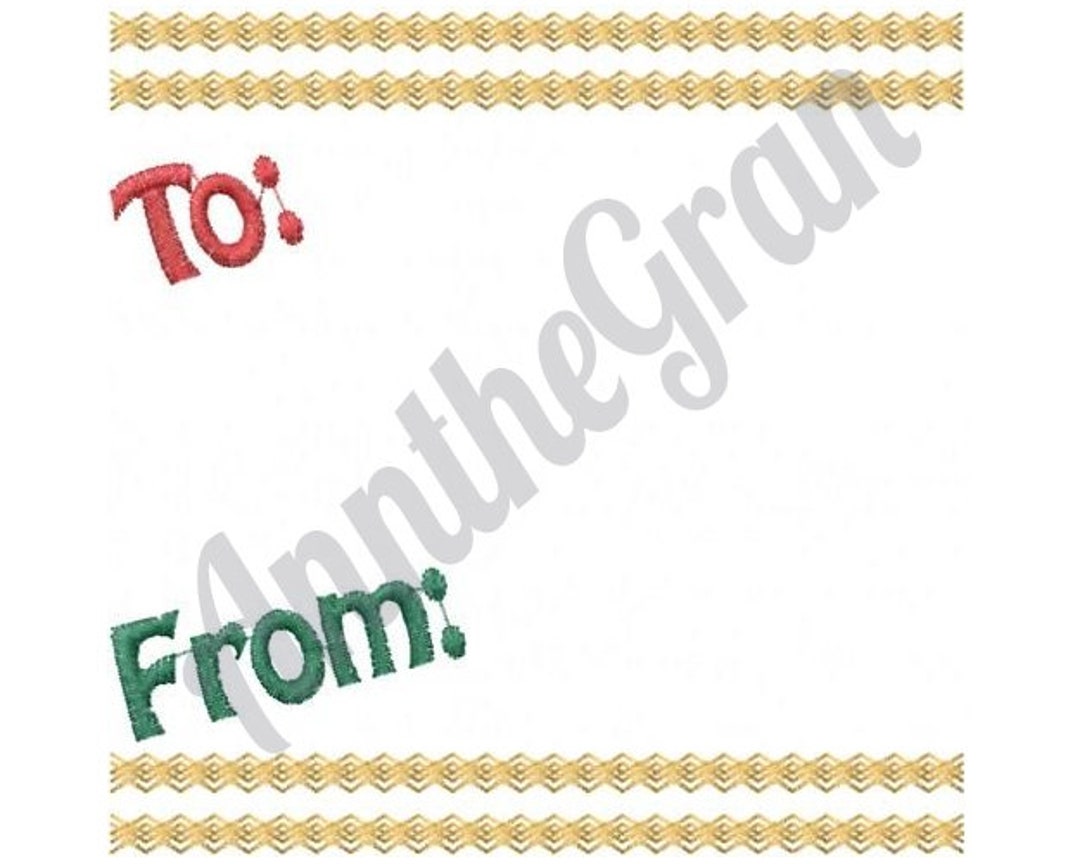 To and From Gift Tag Machine Embroidery Design, Christmas Gift Tag ...