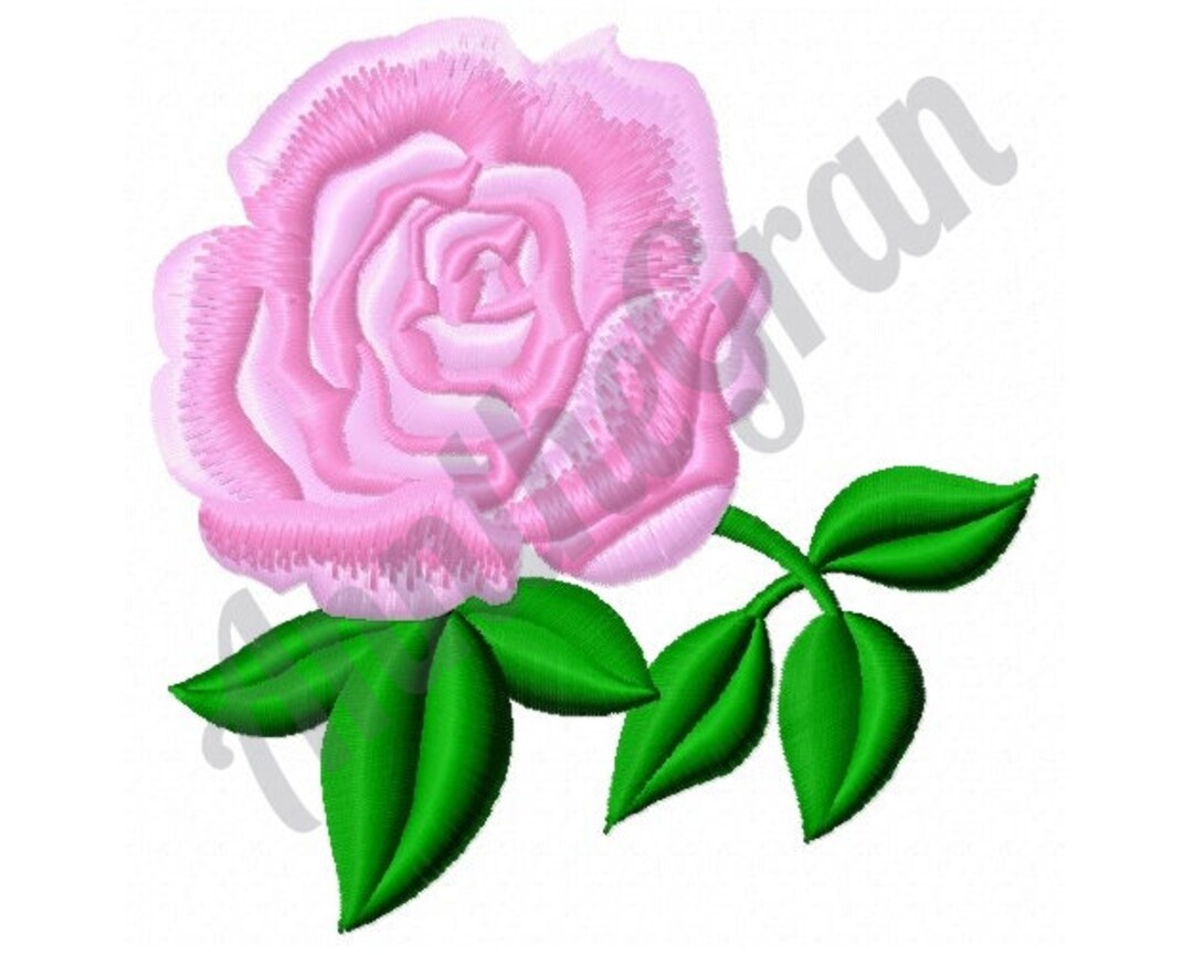 Rose Flower Embroidery Design. Machine Embroidery Design. Pink Rose ...