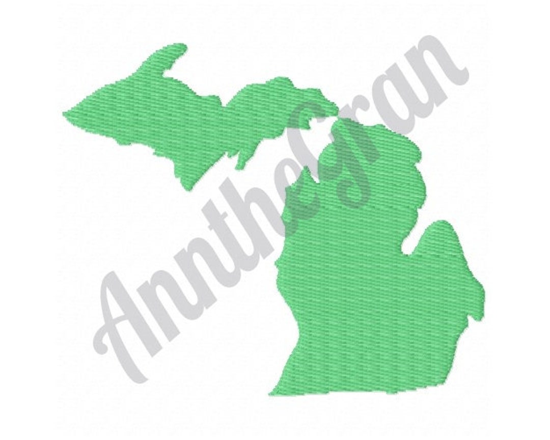 Michigan State Map. Michigan Embroidery Design. Machine Embroidery ...