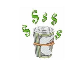 100 Dollar Bill Roll Machine Embroidery Digital Download Instant ...