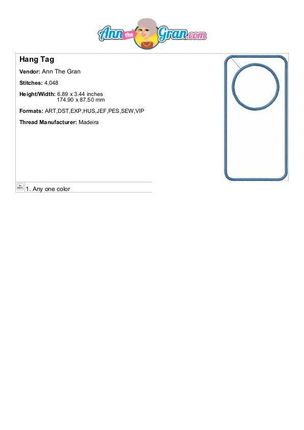 Hang Tag - Machine Embroidery Design - Etsy