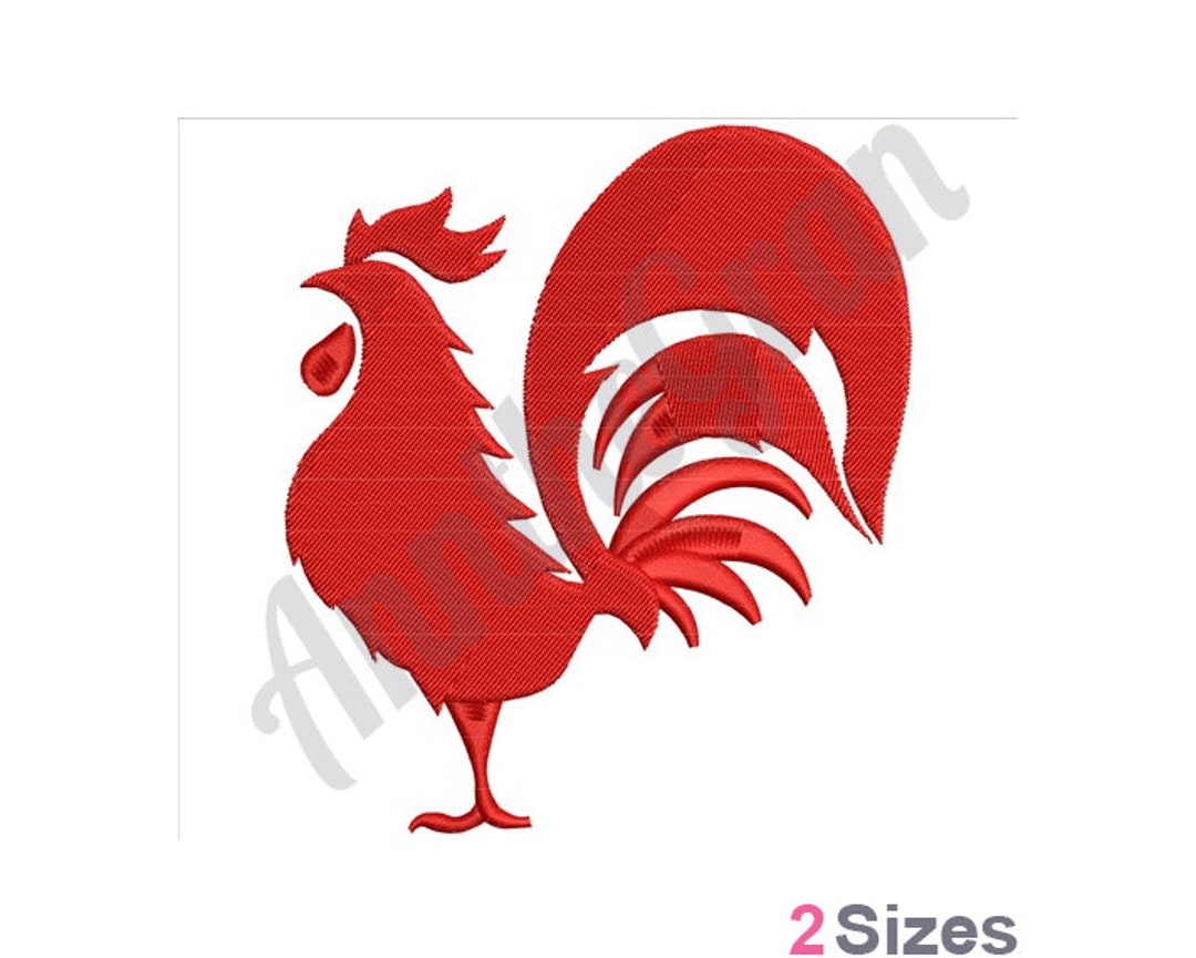 Rooster Silhouette - Machine Embroidery Design. Country Rooster ...