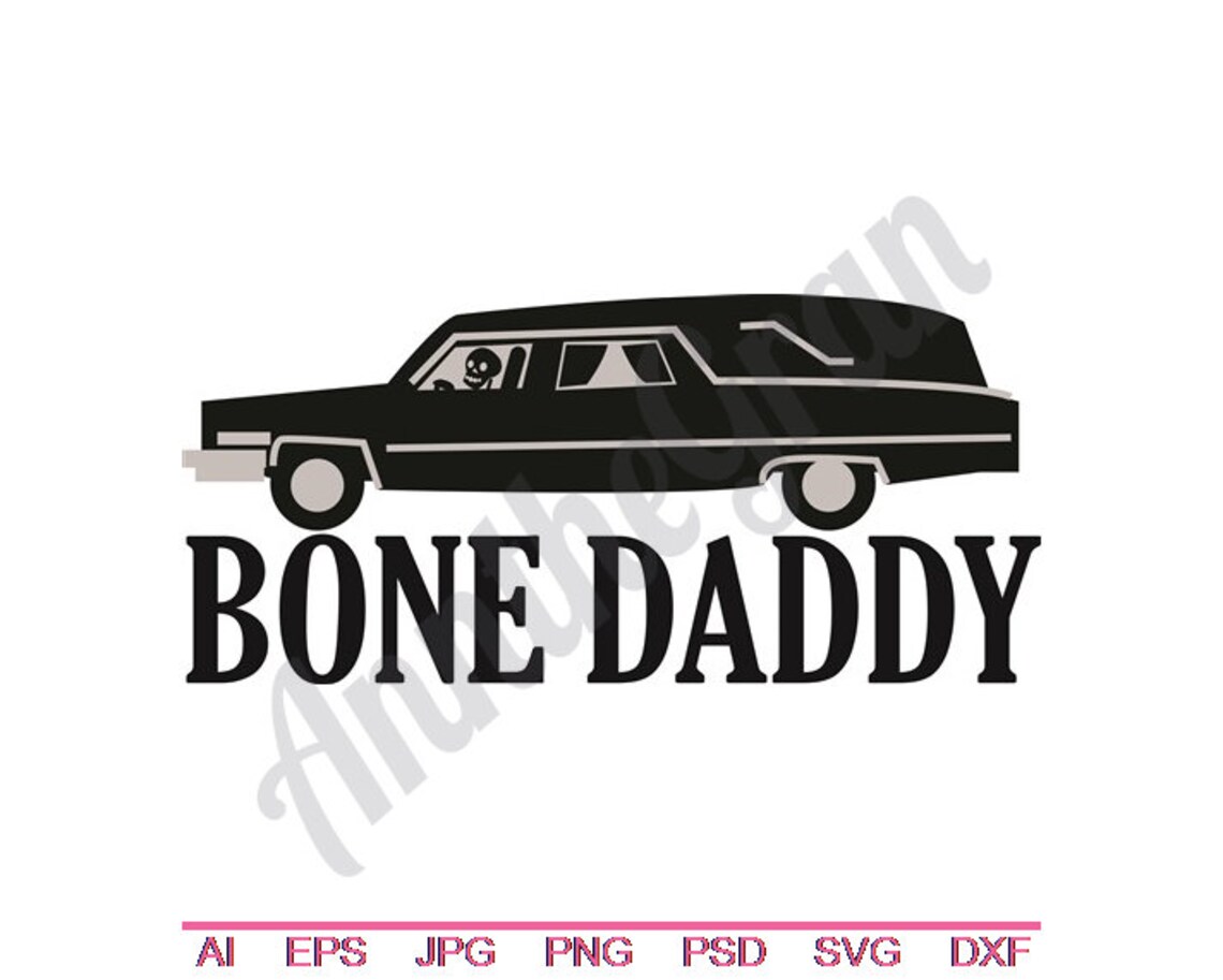 Hearse Svg, Dxf, Eps, Png, Jpg, Vector Art, Clipart, Cut File, Bone ...
