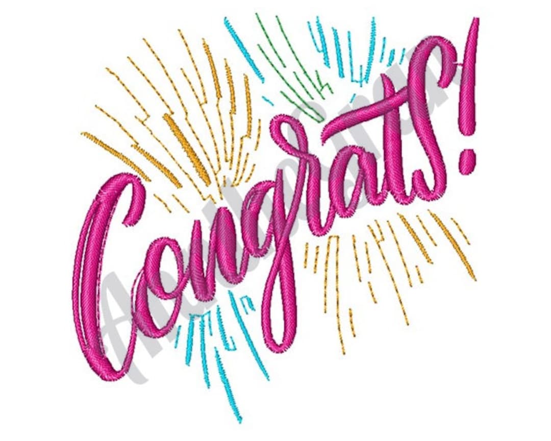Congrats - Machine Embroidery Design. Congratulations Embroidery ...