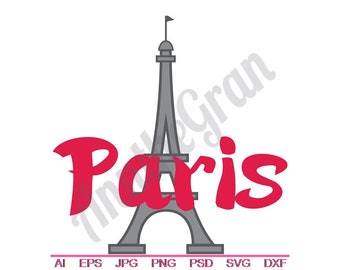 Format .dxf Tour Eiffel Paris CNC découpe fichier vectoriel vinyle ...