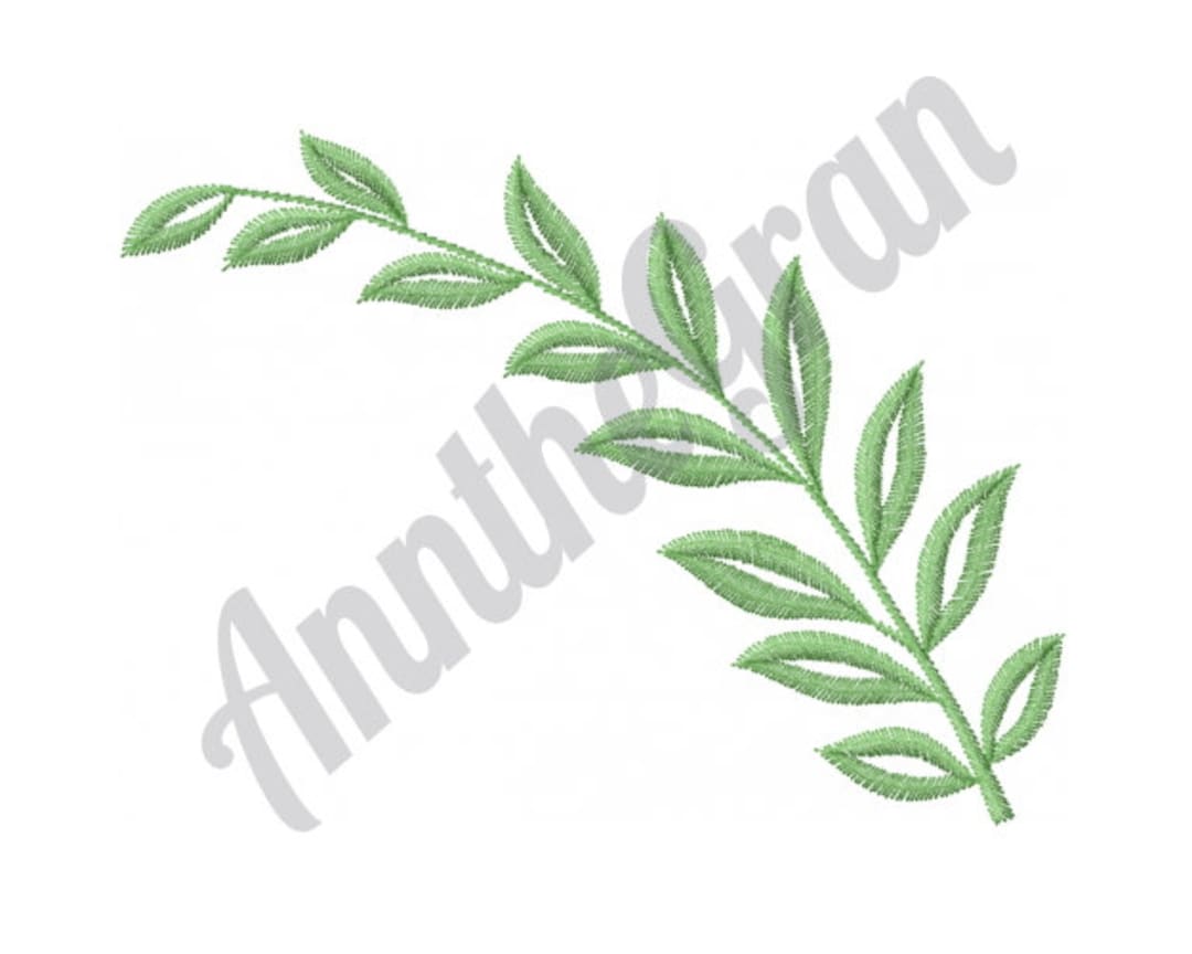 Olive Tree Branch - Machine Embroidery Design. Olive Leaves Embroidery ...