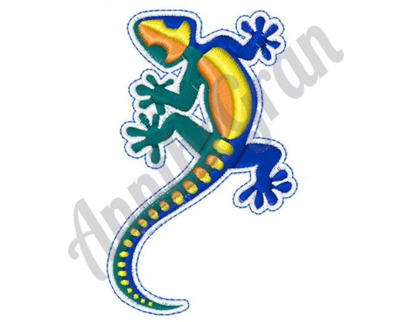 Colorful Gecko Embroidery Design. Machine Embroidery Design. | Etsy